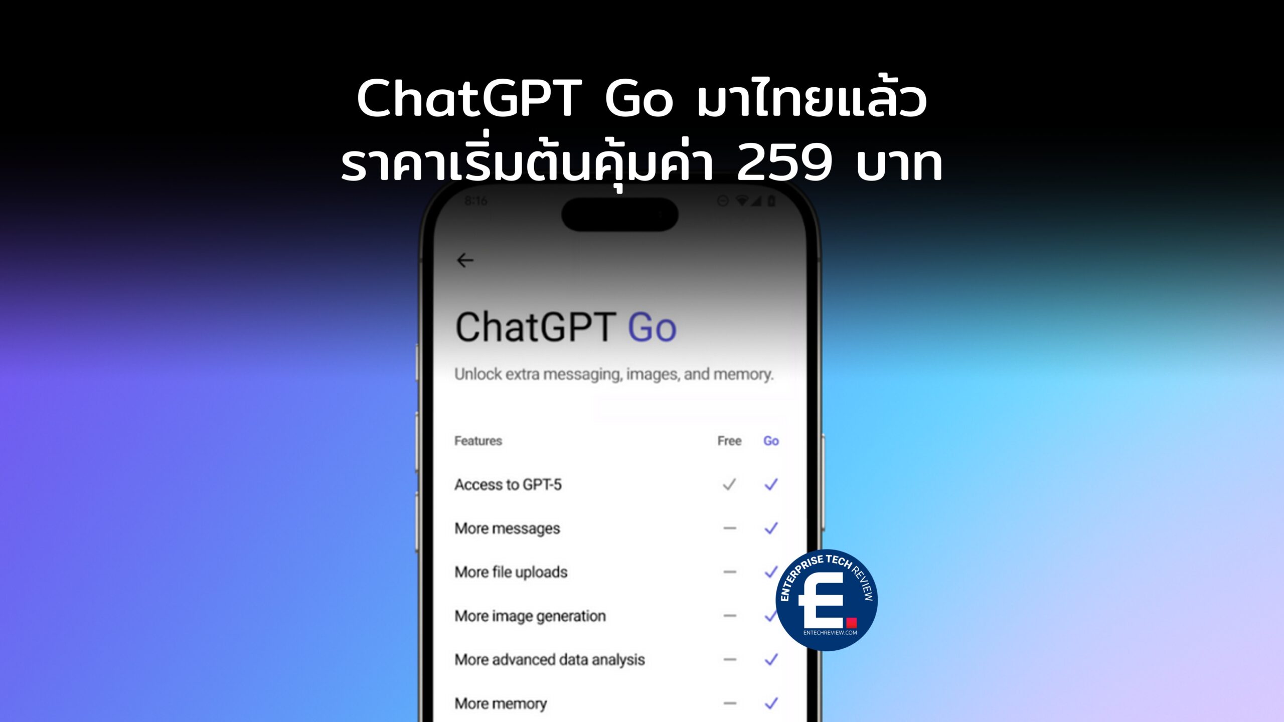 OpenAI เปิดตัวแพ็กเกจคุ้มค่า ChatGPT Go เริ่มที่ 259 บาท ได้เครื่องมือ ...